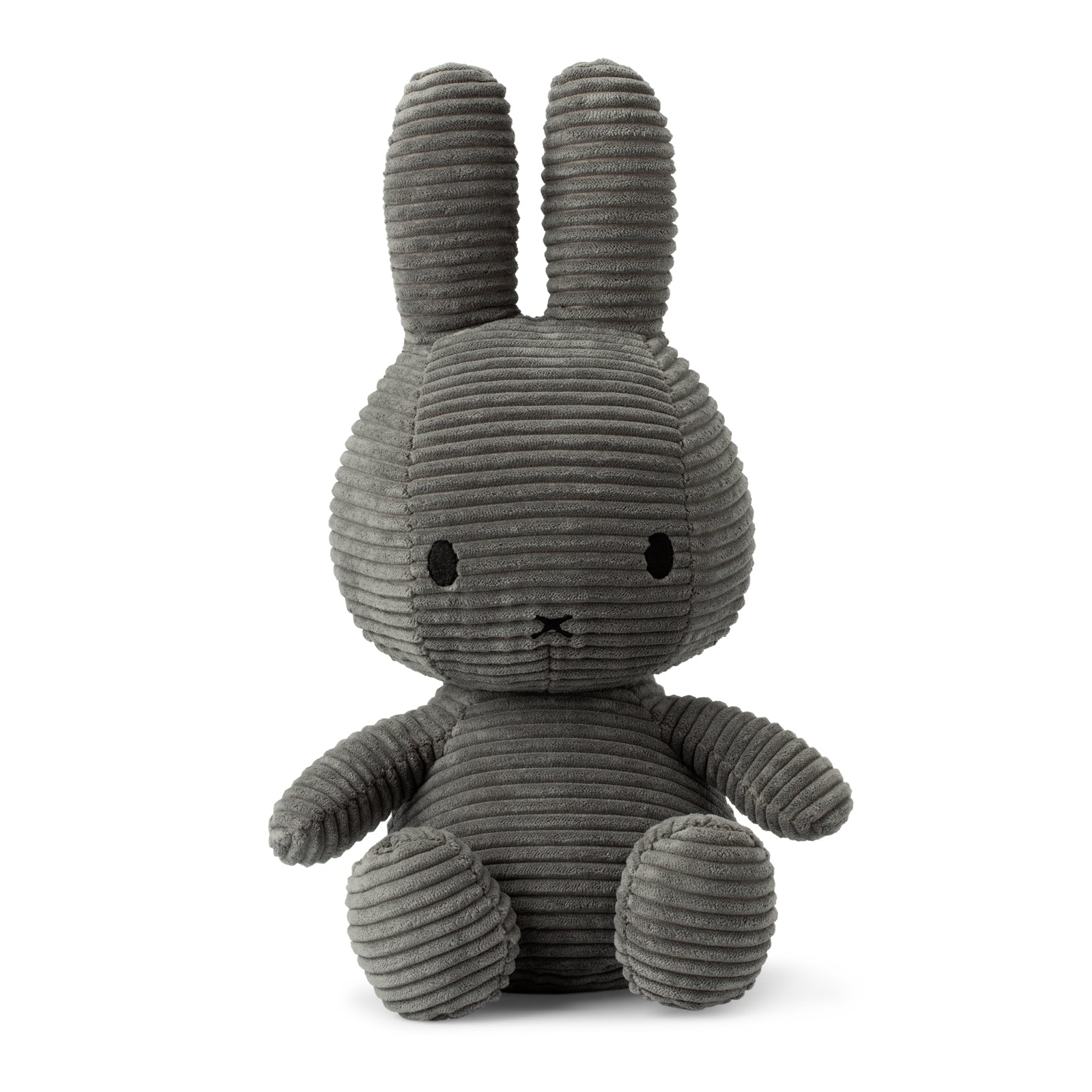 Miffy Plush Sitting Corduroy Teddy In Grey - For Hugs & Play