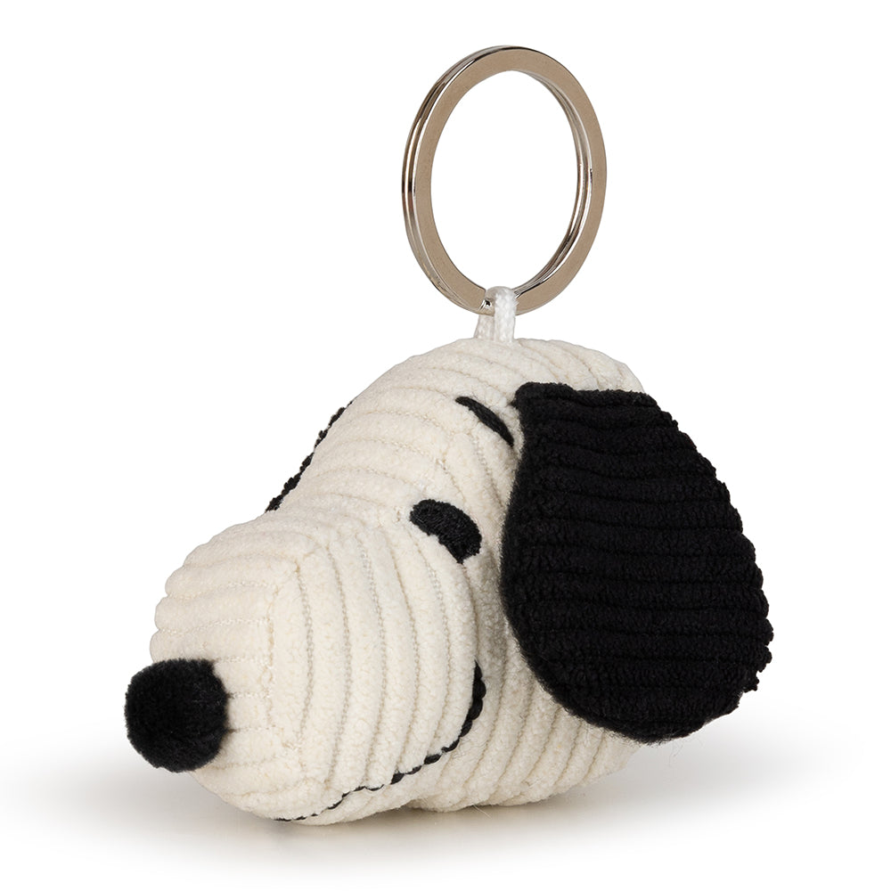 Snoopy Head Corduroy Cream Keychain