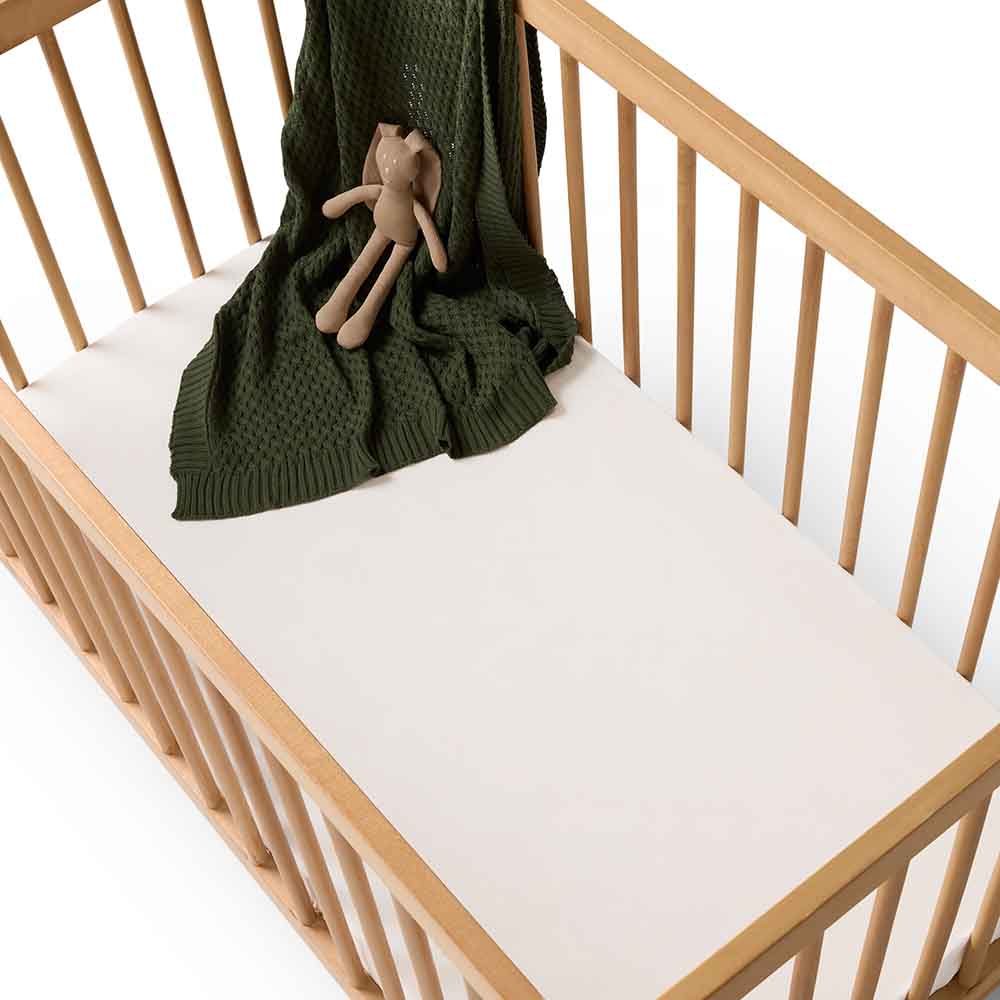 Fitted Cot Sheet - Milk