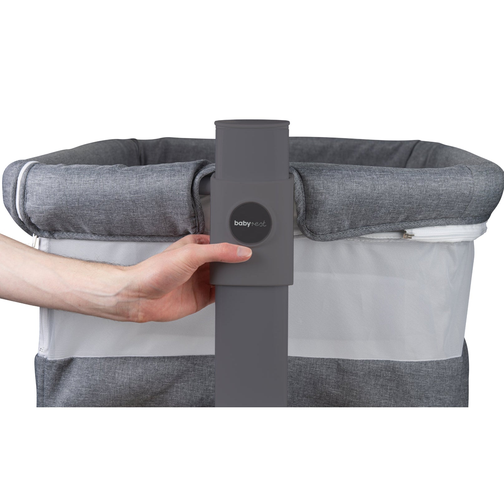 Aria Bedside Bassinet In Graphite - Sleep Close To Your Baby