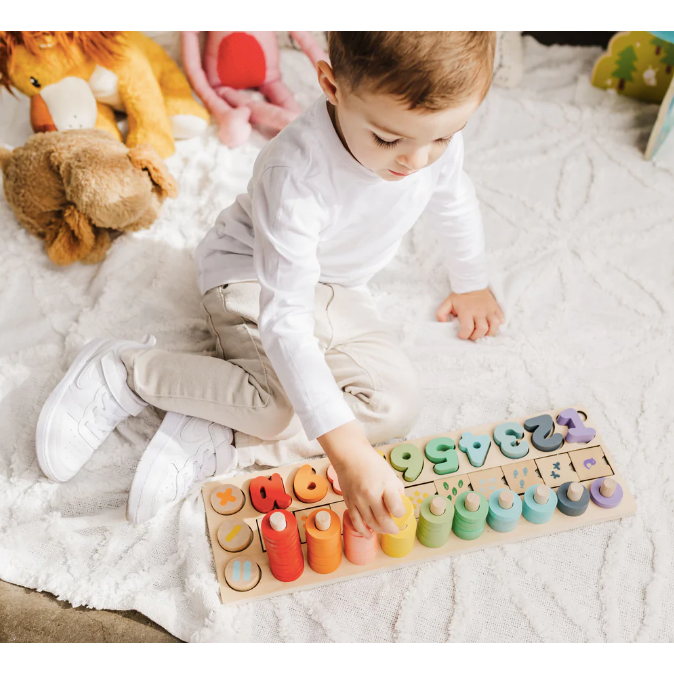 Wooden Numbers & Blocks Counting Set