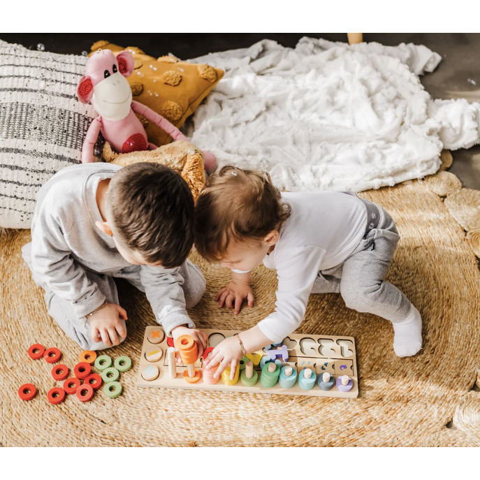 Wooden Numbers & Blocks Counting Set